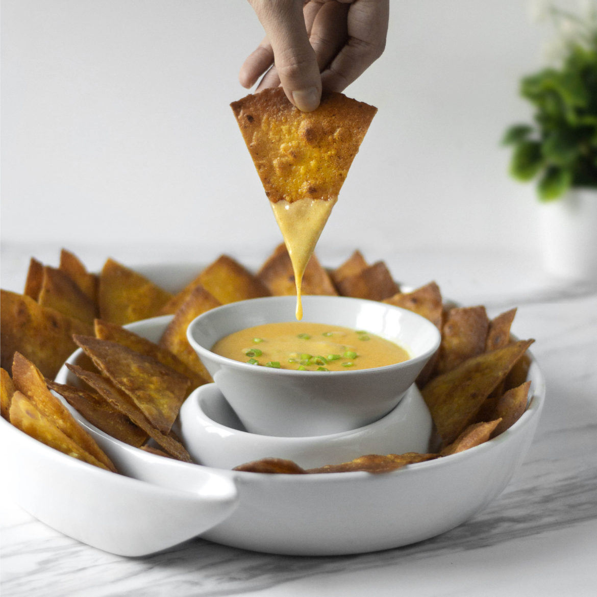 Homemade Nachos & Cheese Dip - The Sweet Balance